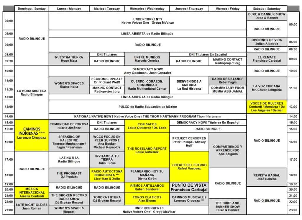 program schedule Aug 2023